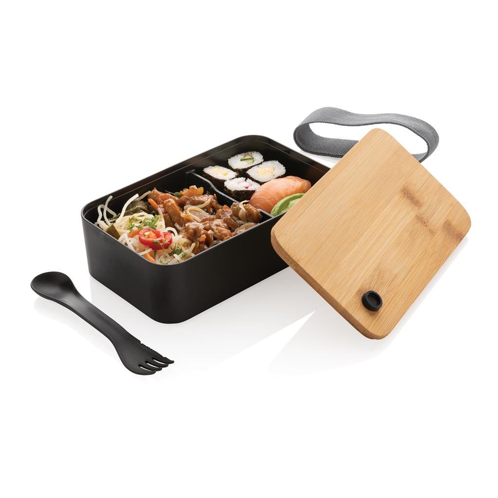 Lunch Box personnalisable, avec couvercle en bambou - objet ...